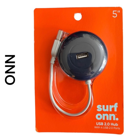 Onn | Other | New Onn Usb 2 Hub With 4 Usb Ports Nwt Navy Blue With ...